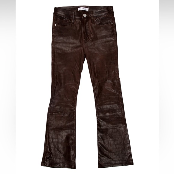 Frame Denim | Jeans | Frame Denim Lamb Leather Brown Straight Leg Jeans ...